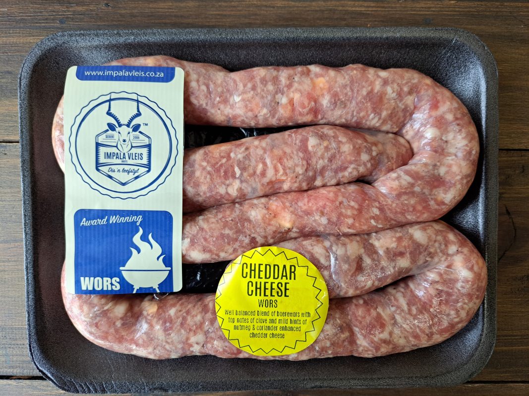 Cheddar Kaas Wors (500g) – Impala Vleis Brits™