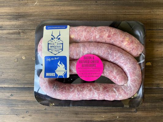 Bacon & Cheese Wors (500g) – Impala Vleis Brits™
