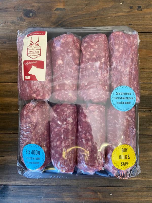 .Beef Mince Topside Steak Bulk Pack (8x400g) - Impala Vleis Brits™