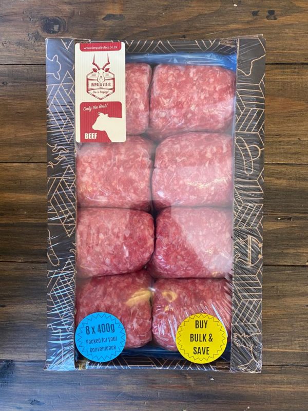 Beef Mince 80/20 Bulk Box (8x400g) – Impala Vleis Brits™
