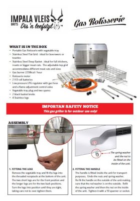Impala Mini Spit Gas Rotisserie (W:50.5cm - D:42.5cm - H:40cm) - Impala ...